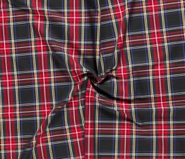 Premium Scottish Check Fabric Light Stretch | Black