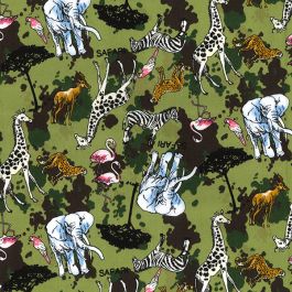 Cotton Print Fabric | Safari Green