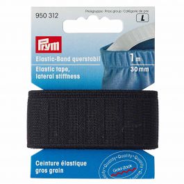 Elastic Tape Lateral Stiffness, 30mm x 1m - Black | Prym