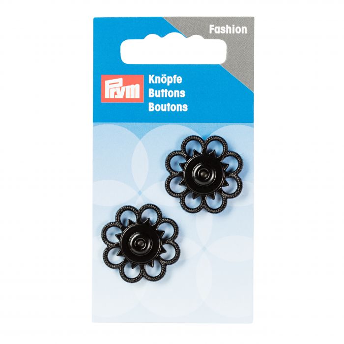 Snap Fastener, Flower 25mm Black | Prym