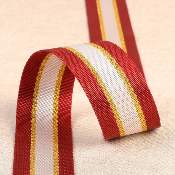 Webbing Metallic Polyester Gloss - 40mm | Red