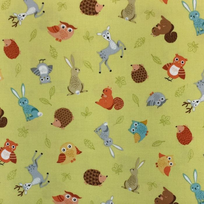 Forest Makower Fabrics | Animal Scatter Green