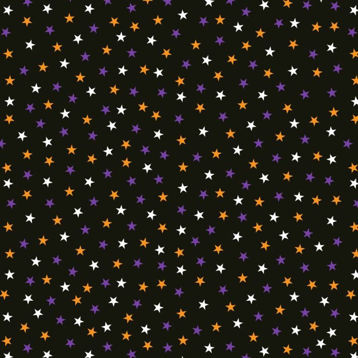 Transylvania Glow Lewis & Irene Fabric | Stars Black (Glow)