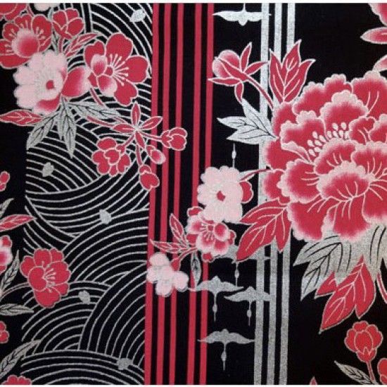 Japanese Gori Fabric | Floral Pink