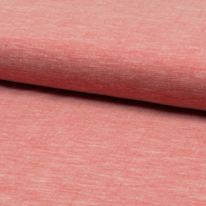 Linen & Rayon Smooth Weave Fabric | Subtle Melange Red