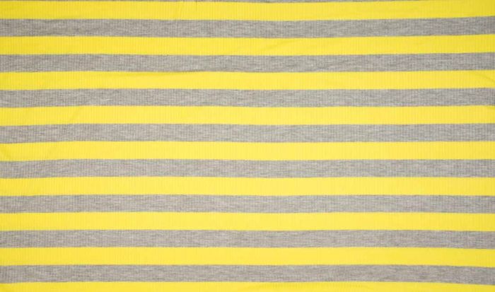 Ribbed Jersey Fabric | 2cm Stripe Yellow
