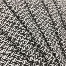 Wool Blend Fabric | Cross Weave Grey & Red