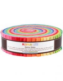 Kona Cotton Fabric Skinny Strips | Solids White